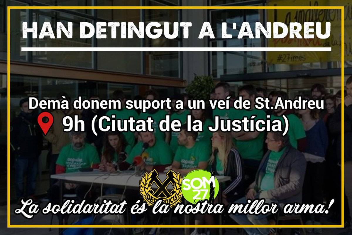 Detingut un veí de Sant Andreu del Palomar imputat en el cas Som 27 i Més Detingut un veí de Sant Andreu del Palomar imputat en el cas Som 27 i Més