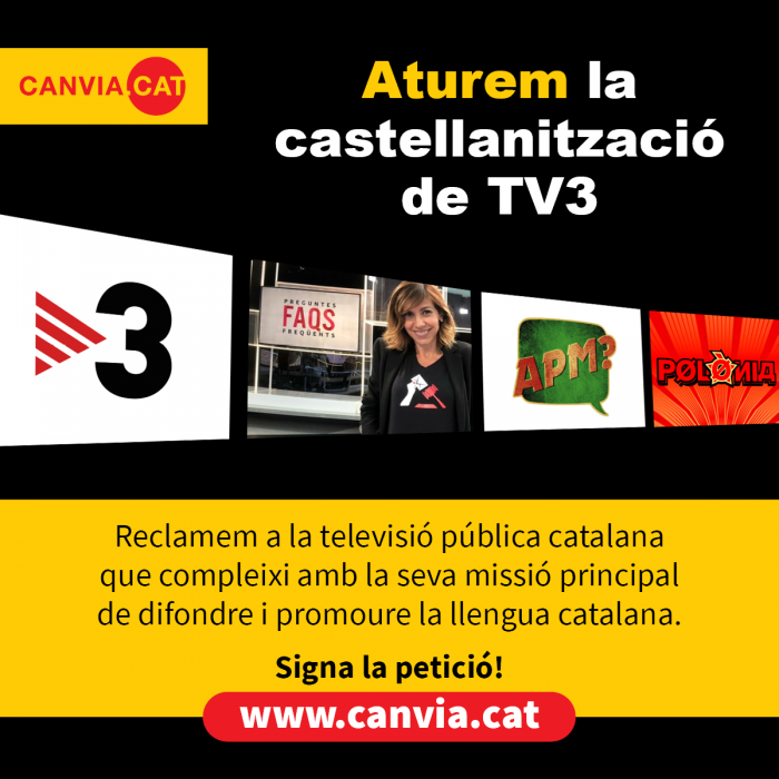Campanya per demanar a TV3 que recuperi la seva missió de difusió i ...